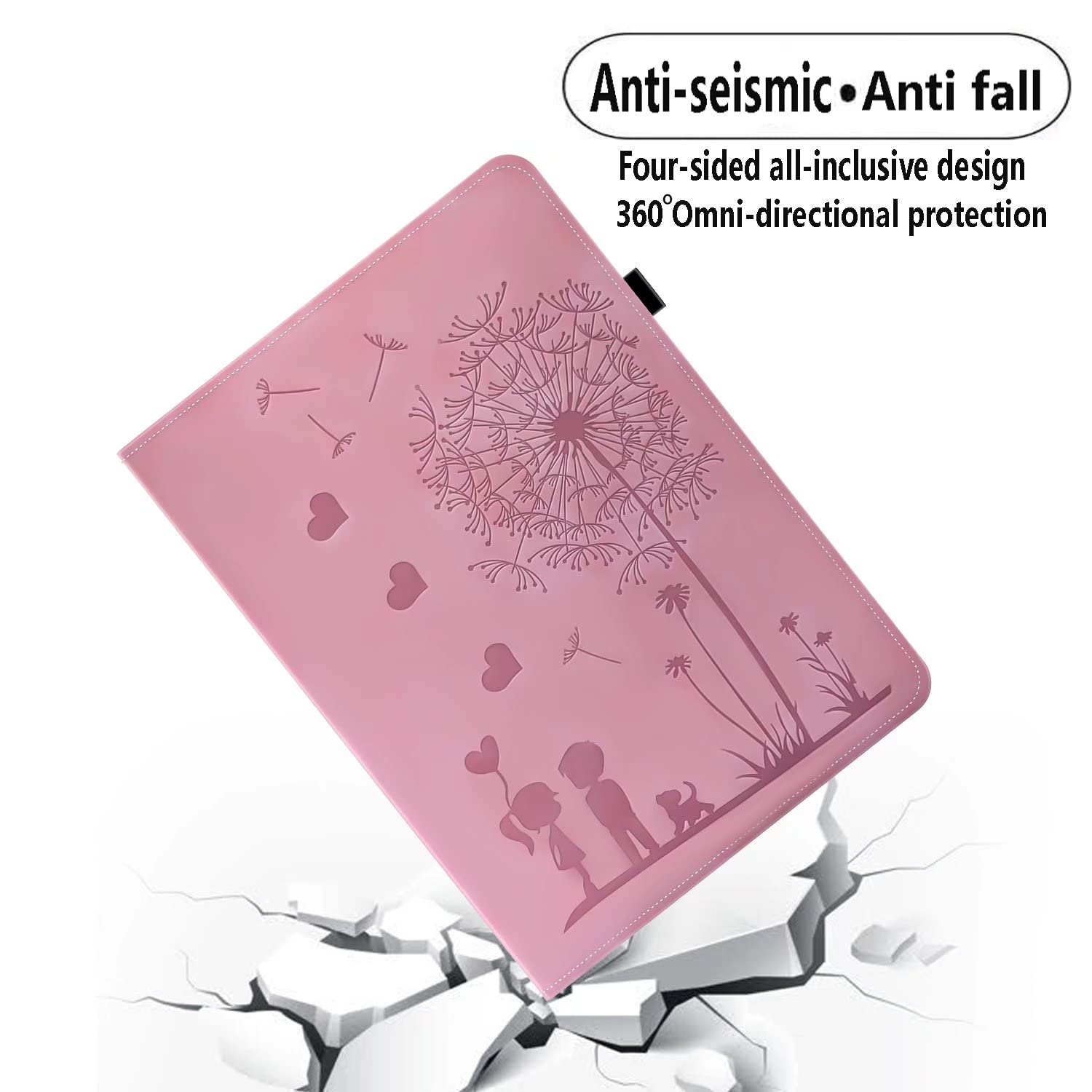 Case for Apple iPad 9.7 (5th/6th Generation 2017/2018), Ultra Slim PU Leather Folio Smart Stand Case for Apple ipad Air 2/ipad Air 1/ipad Pro 9.7 inch, Dandelion Pink