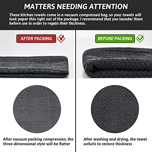 Nialnant 8 Pack Kitchen Dish Rags,100% Cotton Dish Cloths for Washing Dishes,Quick Drying Kitchen Towels,12x12 Inches,Black Plaid
