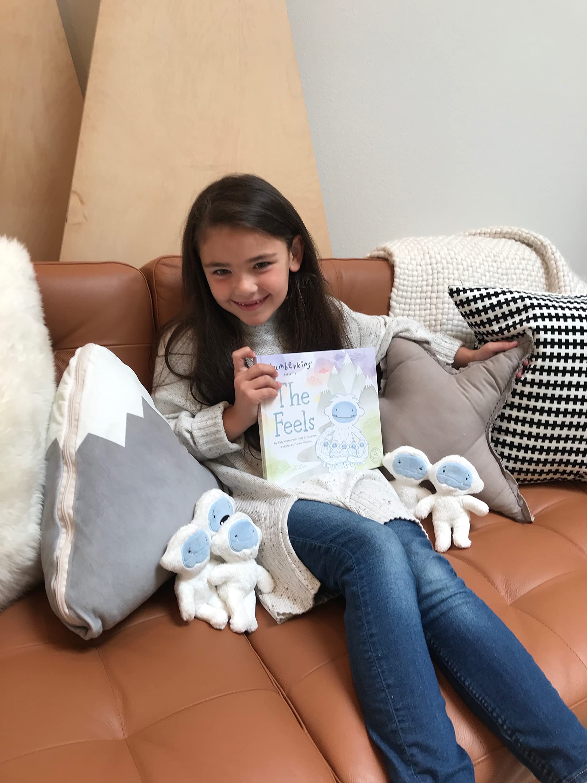 Slumberkins The Feels Set - Includes 5 Mini Feels Plush Toys, Interactive Story Book, & Slumberkins Mountain Pillow for Easy Storage - Social Emotional Tools for Ages 0+