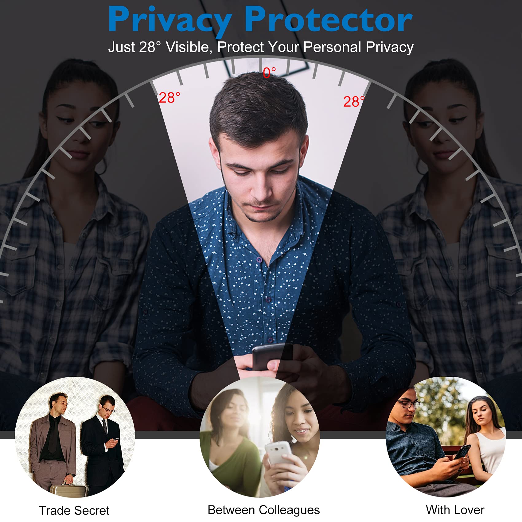 Mothca Anti-Spy Privacy Tempered PET Screen Protector for Samsung Galaxy S21 FE 5G, 2 Pack, Fingerprint ID Compatible, Easy Installation with Frame