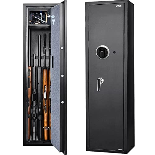 Biometric Fingerprint Gun Safe for Rifle, Upgraded Quick Access Large Rifle Gun Security Cabinet for 5-6 Rifle Shotgun Firearms with/without Scopes with Pistol Lock Box