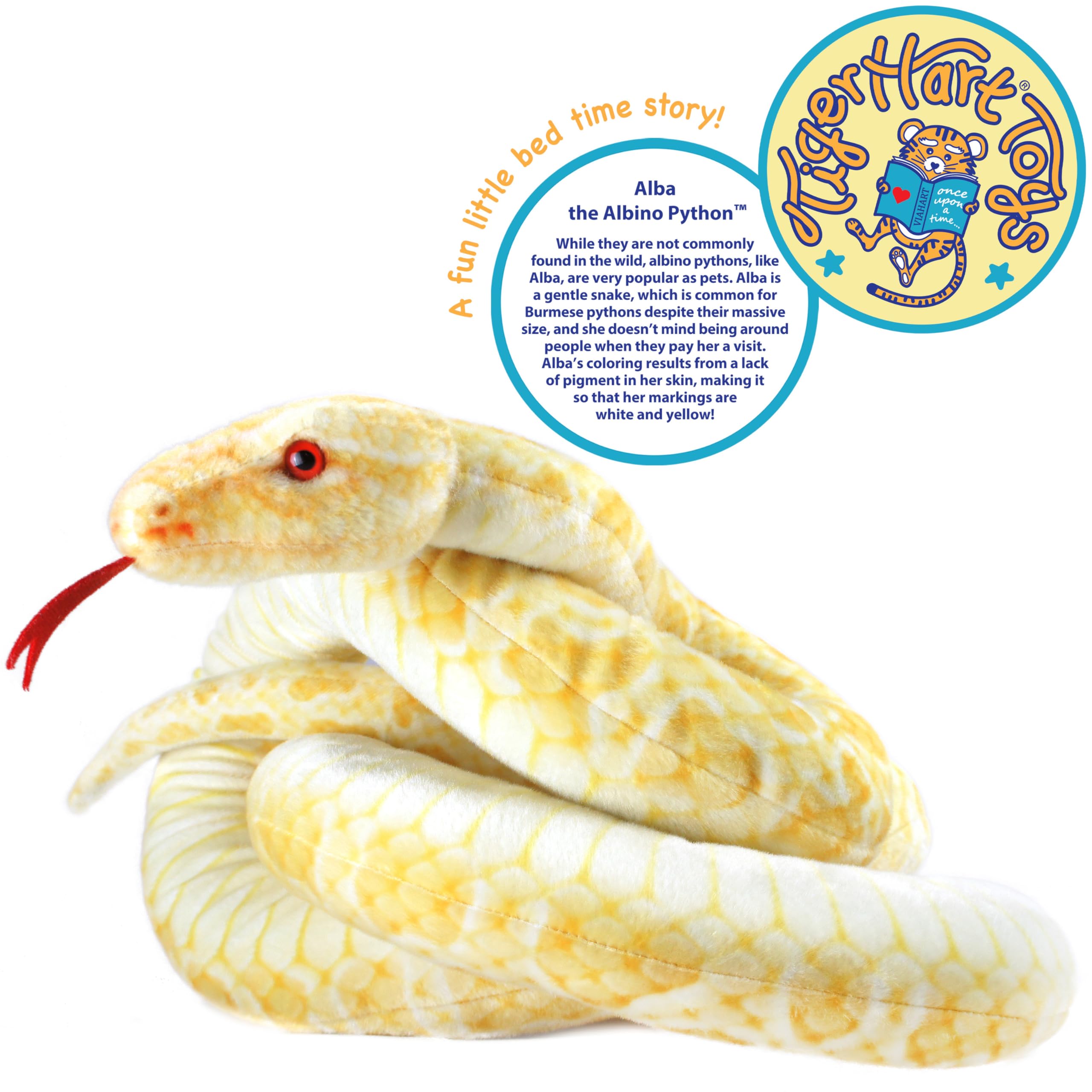 TigerHart Alba The Albino Burmese Python - 100 Inch Long Stuffed Animal Plush Snake