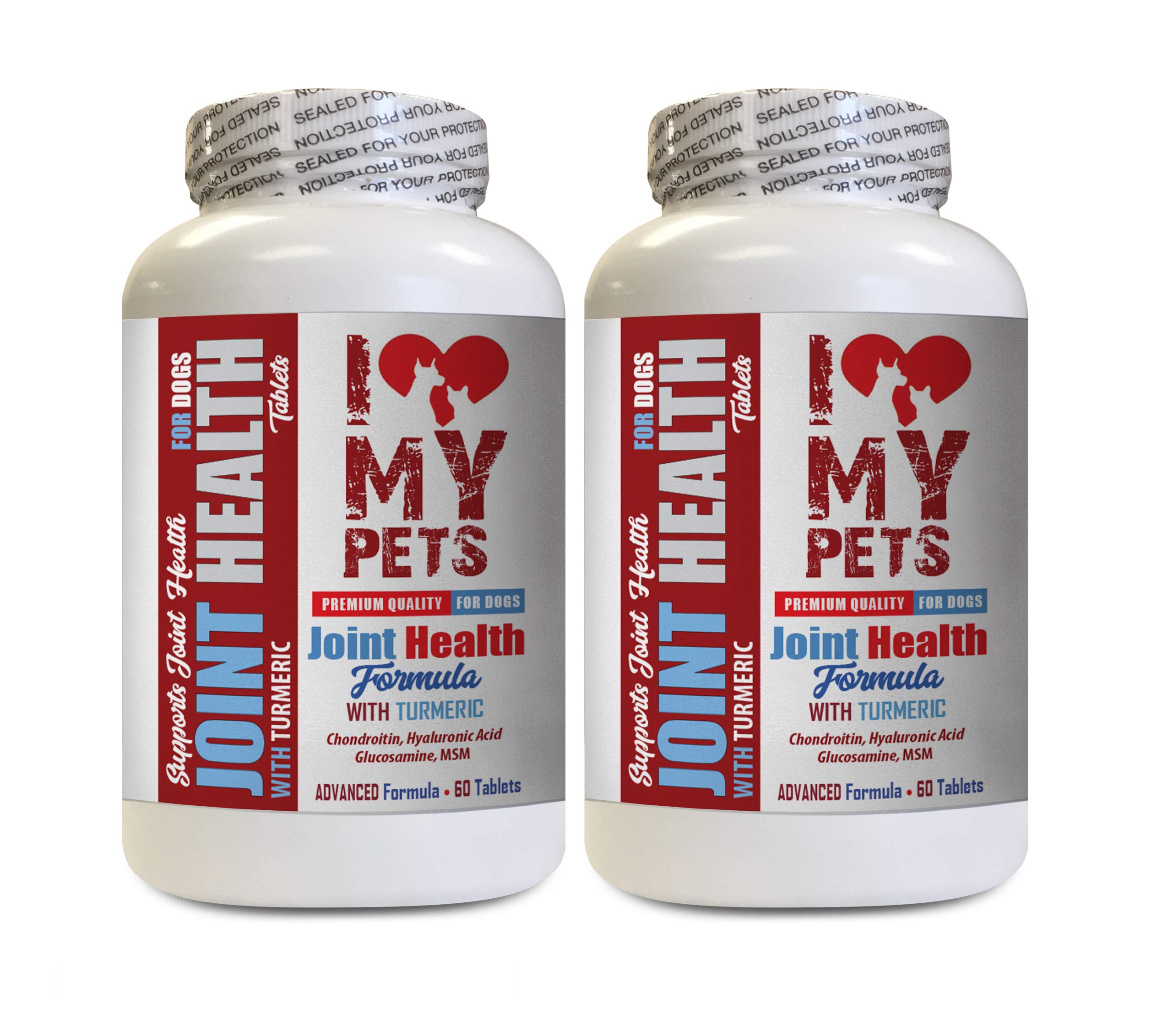 I LOVE MY PETS LLC Dog Joint Supplement with tumeric - Joint Health for Dogs - with Turmeric - MSM - Premium - msm for Dogs Joint Support - 120 Treats (2 Bottles)