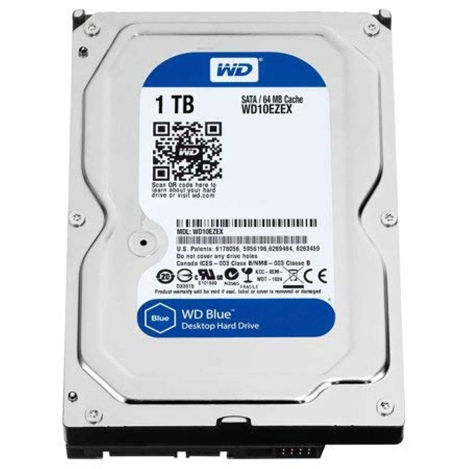 Western Digital 3.5-Inch 7200 RPM SATA 6 Gb/s 64 MB Cache 1 TB Desktop Hard Drive, Blue (WD10EZEX)