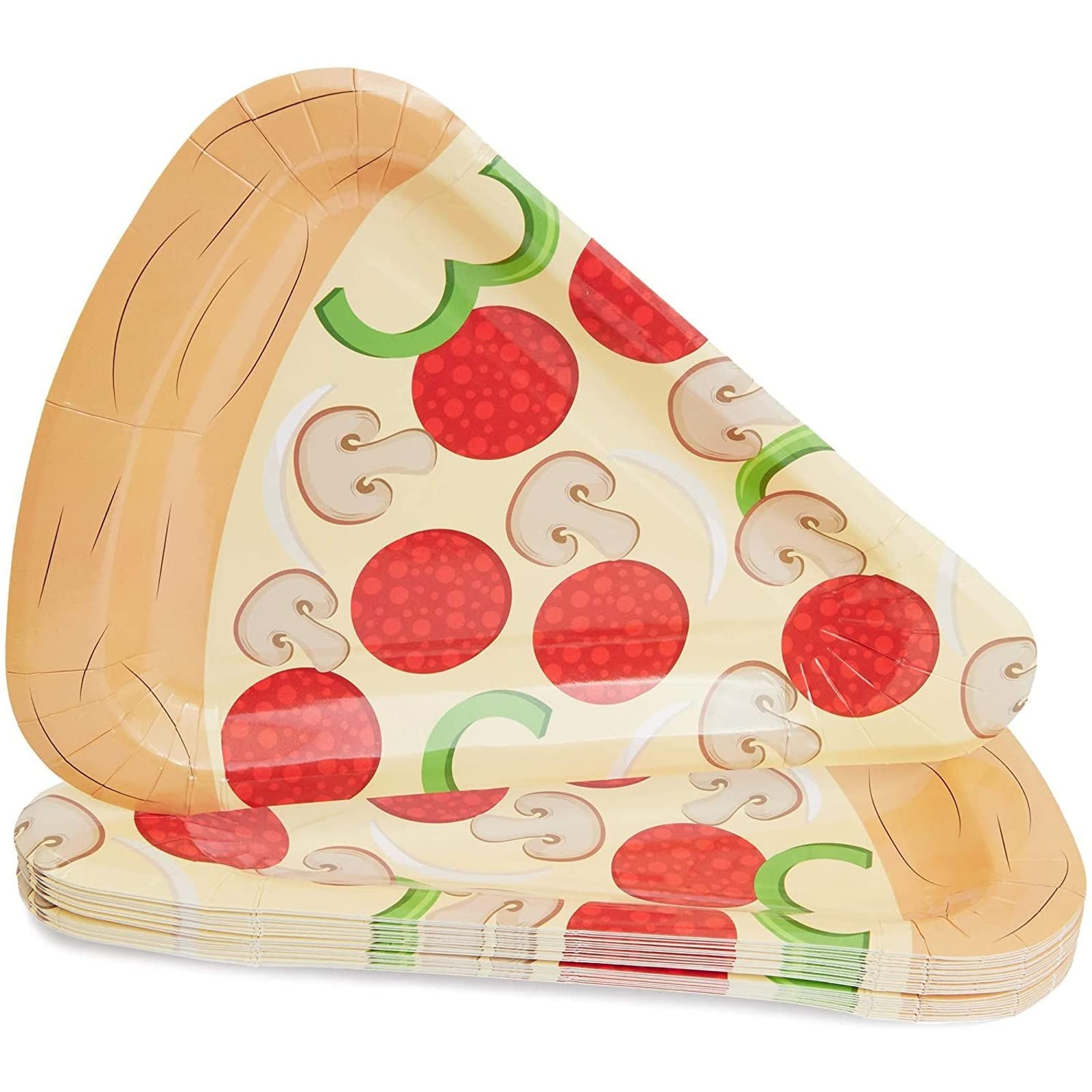 BLUE PANDA Pizza Party Supplies Kit, Includes Plates, Napkins and Cups (Serves 24 Guests)