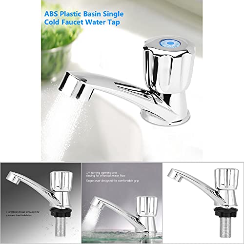 Fdit Water Tap Single Cold Faucet Water Nozzle G1/2 Bathroom Basin Kitchen Sink Rest Room Washing Basin Accessories ABS(Knob Handle)