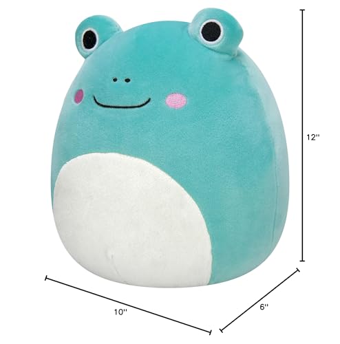 Squishmallows Original 12-Inch Ludwig Teal Frog with Mint Green Belly - Medium-Sized Ultrasoft Official Jazwares Plush