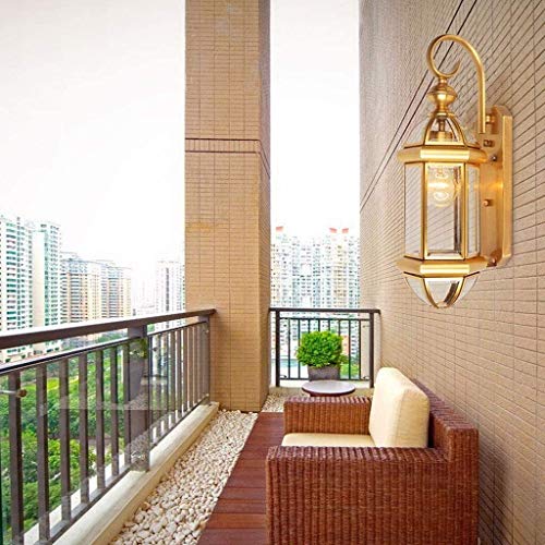 ZpLMW Wall Light Copper Outdoor Wall Light Waterproof Home Retro Garden Lighting Corridor Aisle Balcony Stair Wall Light