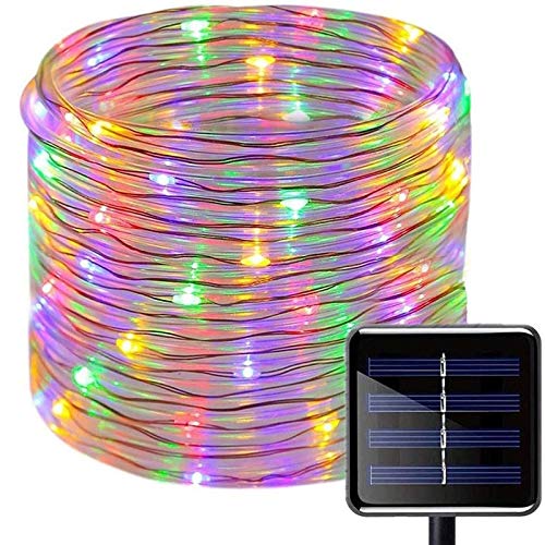 ZSMPY Fairy Lights Solar String Light, Fairy Lights 100 Lights Multicolor 8-Modes 10m Christmas Lights for Patio, Garden, Home, Wedding, Pathway, Party