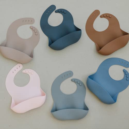 Mebie Baby Silicone Bib, Baby Bibs for Boy or Girl, Adjustable Pocket Bibs for Catching Baby Food Spill