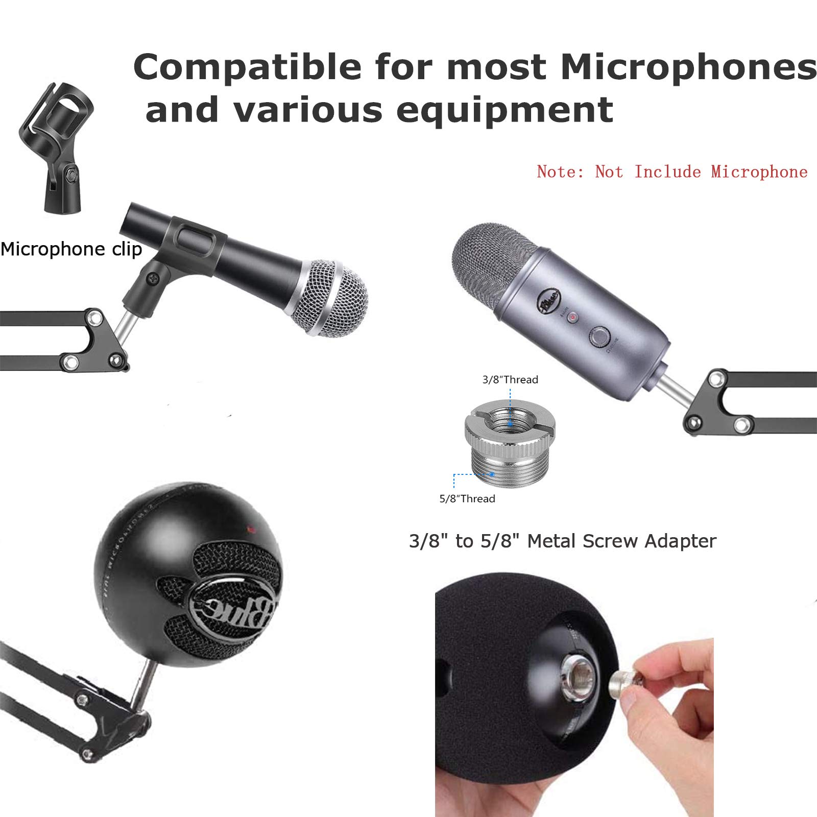 Windscreen and Dual Layered Pop Filter Heavy Duty Mic Arm,Broadcasting