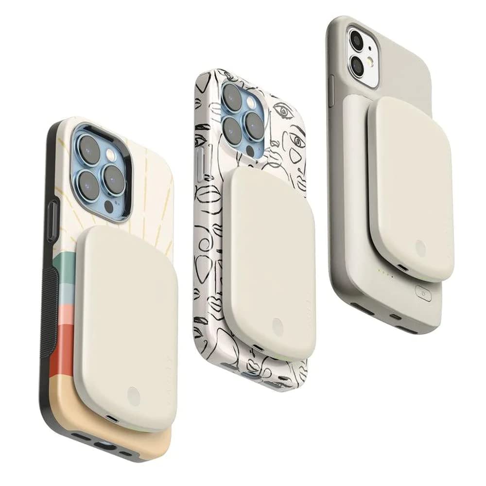Casely Power Pod | MagSafe Compatible Battery Pack | Off-White Nude Power Pod (5,000 mAh)