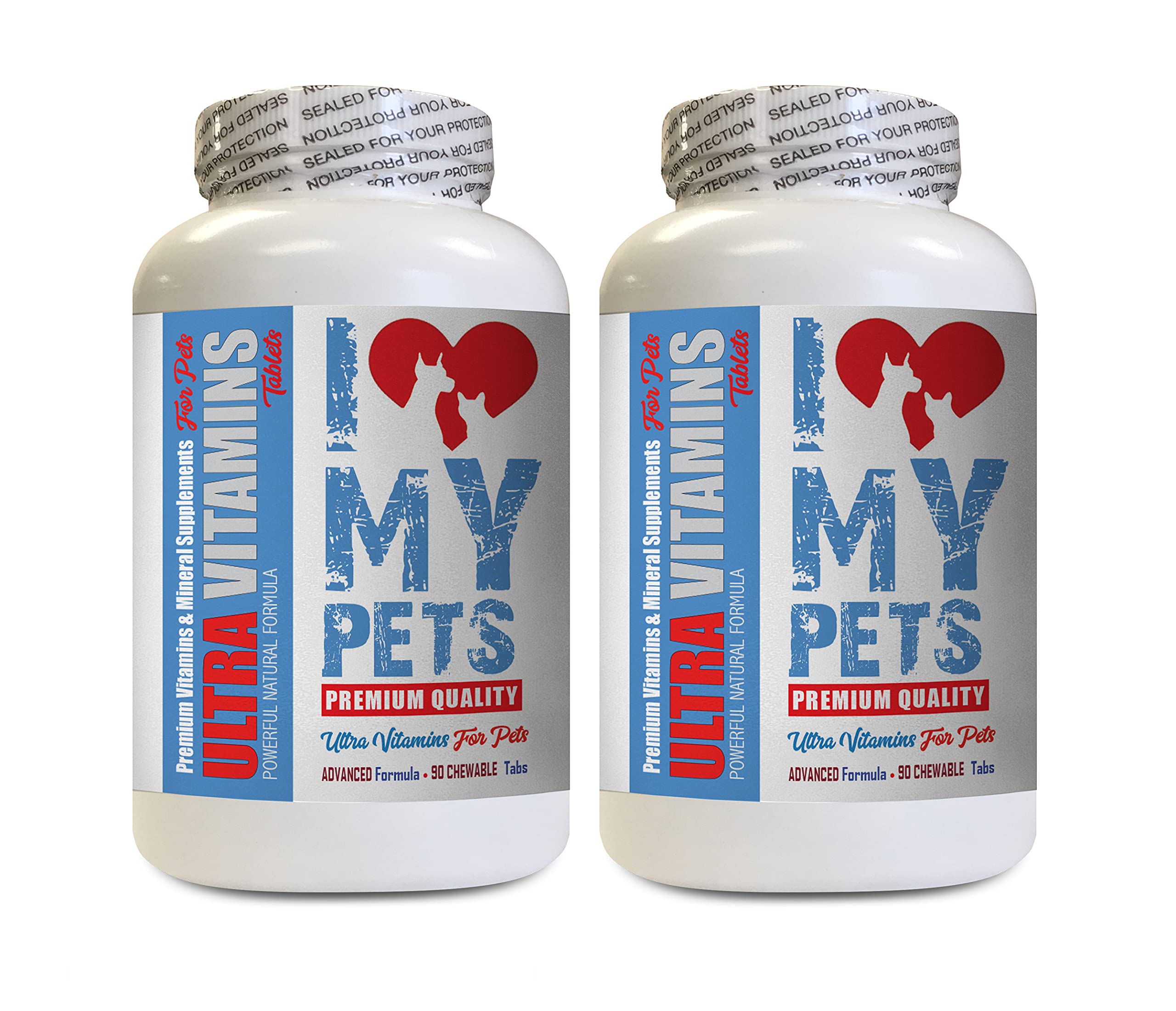 I LOVE MY PETS LLC Vitamins for Dogs for Bones - PET Ultra Vitamins - Dogs Cats Health - Best Benefits - Dog Vitamin e - 180 Treats (2 Bottles)