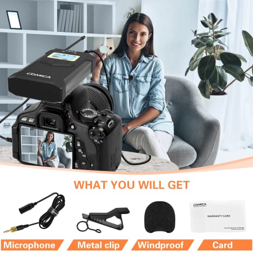 comica Lavalier Microphone, CVM-M-C1 Cardioid Lavalier Lapel Microphone CVM-WM200/CVM-WM300/WM100 Wireless Microphone System, Sennheiser and Other Wireless Lavalier Transmitter
