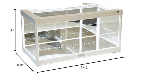 White Collectible Display Show Case Illumicase+ with LED Lights & Mirror Base & Back for 1/64 1/43 1/32 1/24 1/18 Scale Models by Illumibox MJ7710 MW