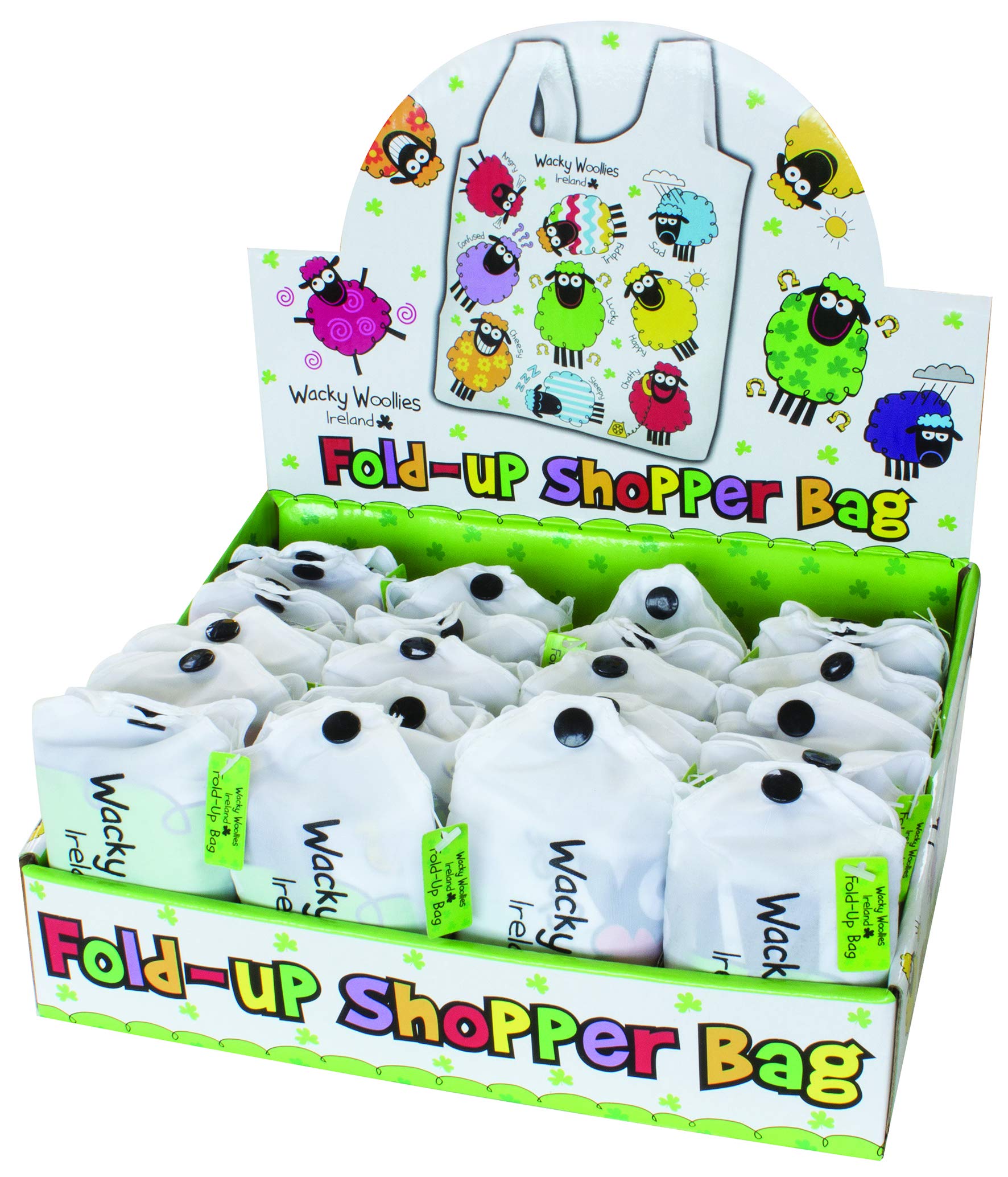 Naitmsad Wacky Woolies Sheep Ireland Design Fold - Up Shopper Bag With handles