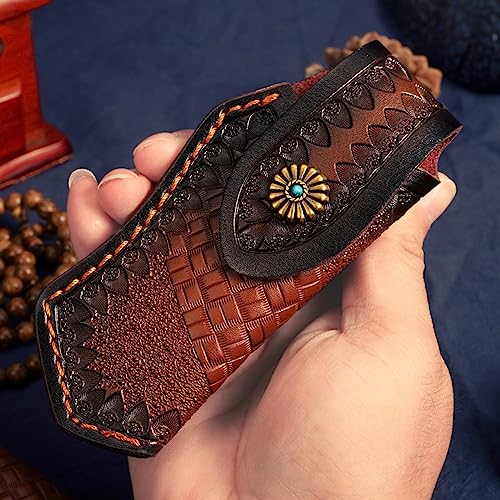 Fashion Leathers Covers Folding Pouches Leathers Sheath Tool Small Folding Sheath For Pocket