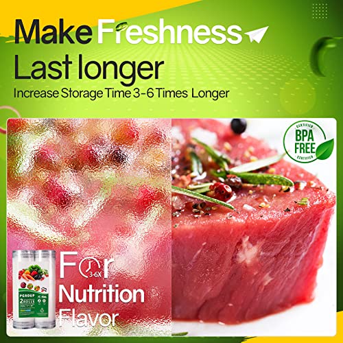 Vacuum Sealer Bags (2 Rolls-11" x 50') for Food Saver Commercial Grade, BPA Free, Heavy Duty Great for vac storage, Meal Prep