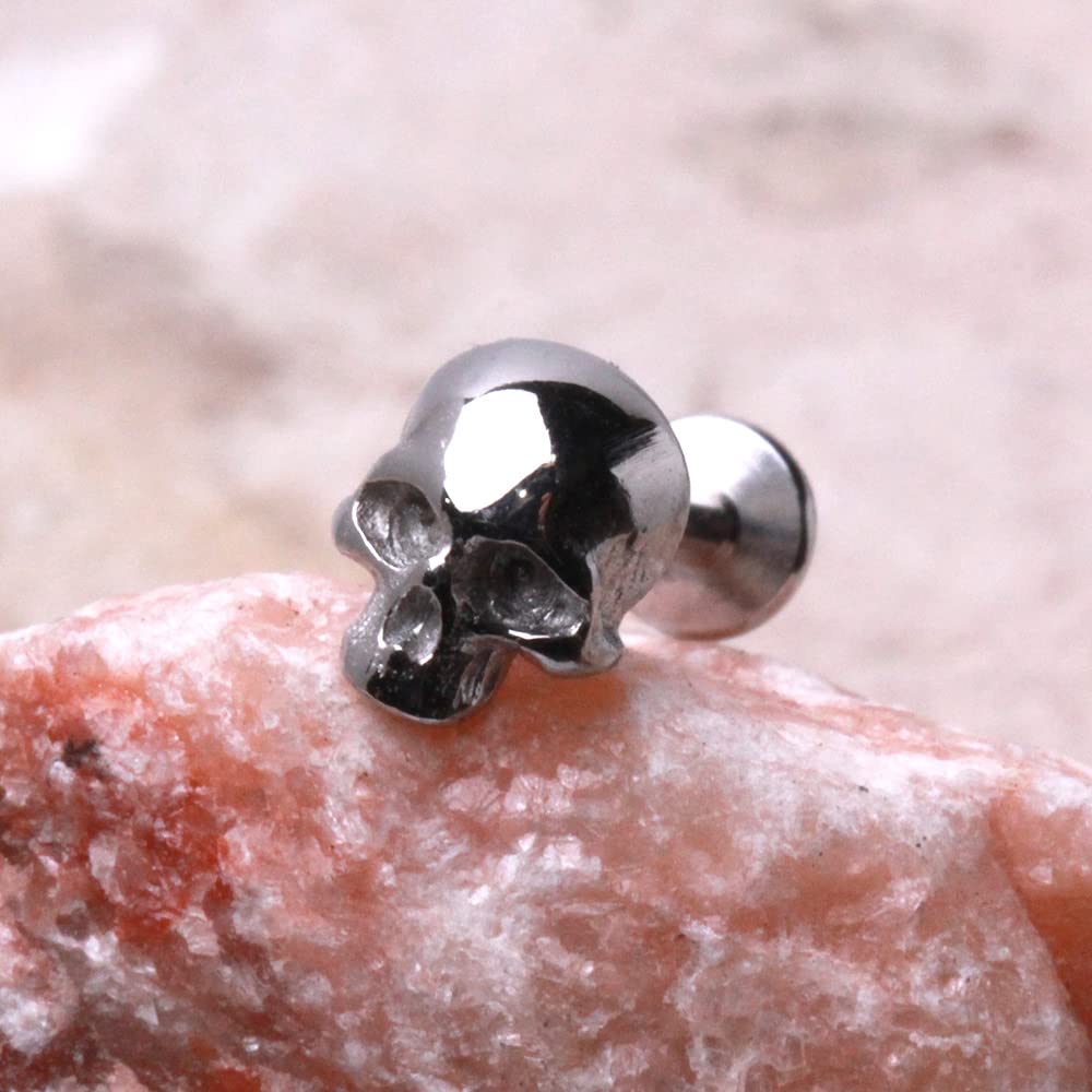 Covet Jewelry 316L Stainless Steel Skull Push In Labret