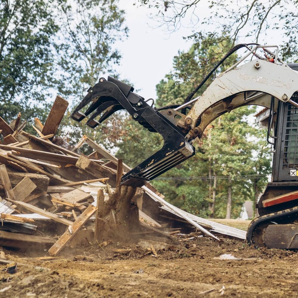 Titan Attachments Skid Steer 60 in. Demolition Grapple Bucket Attachment Heavy-Duty Series