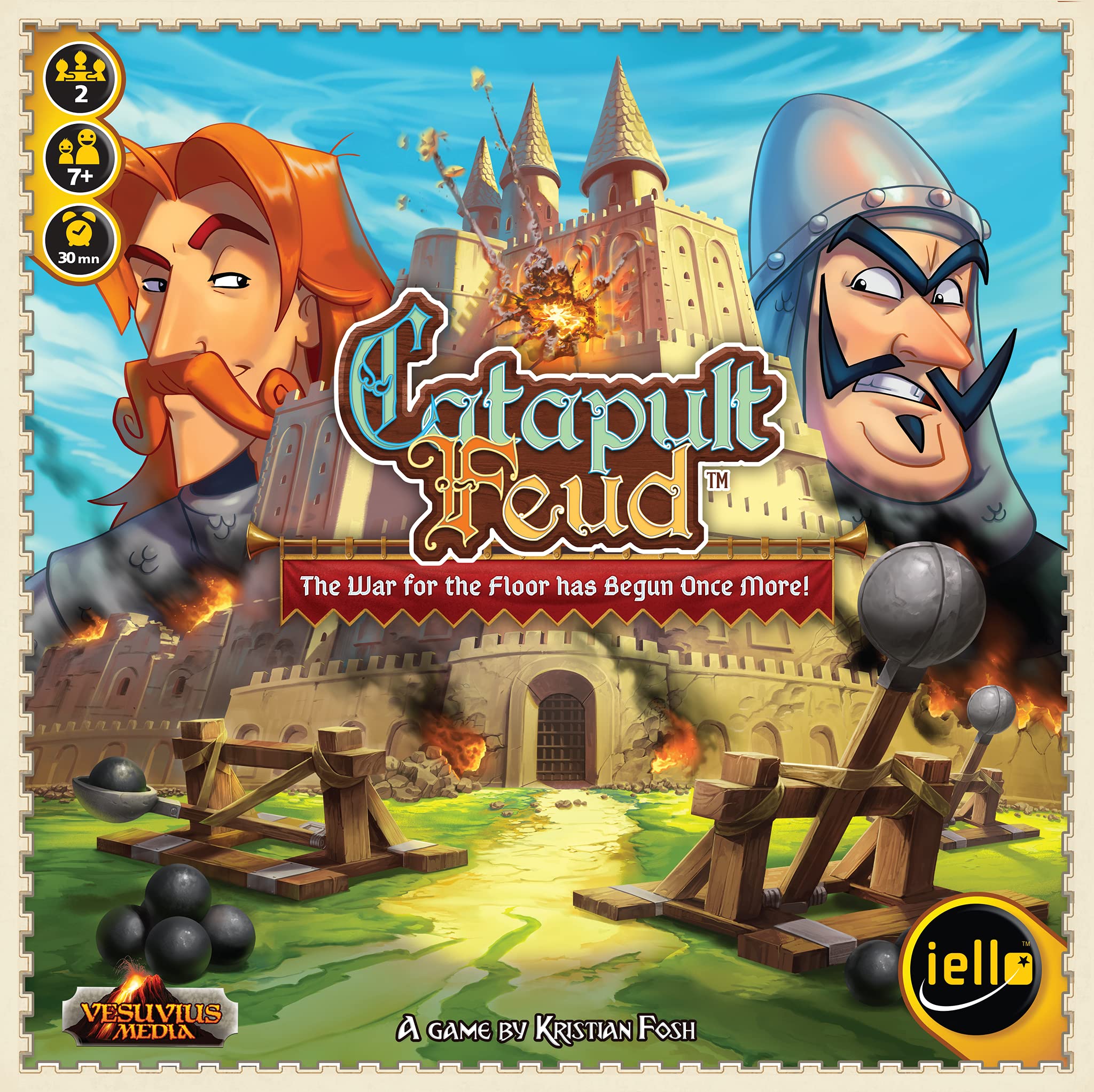 IELLO: Catapult Feud Game - Ready, Aim... Launch The Catapults! 2 Player Game, Strategy Board Game, Knock Down All Your Opponent's Troops to Win, for Ages 7 and up