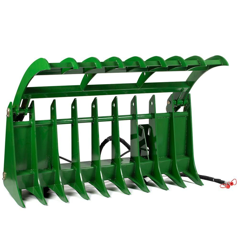 Titan Attachments 72" Root Grapple Rake Attachment Fits John Deere Loaders, Hook and Pin Connection