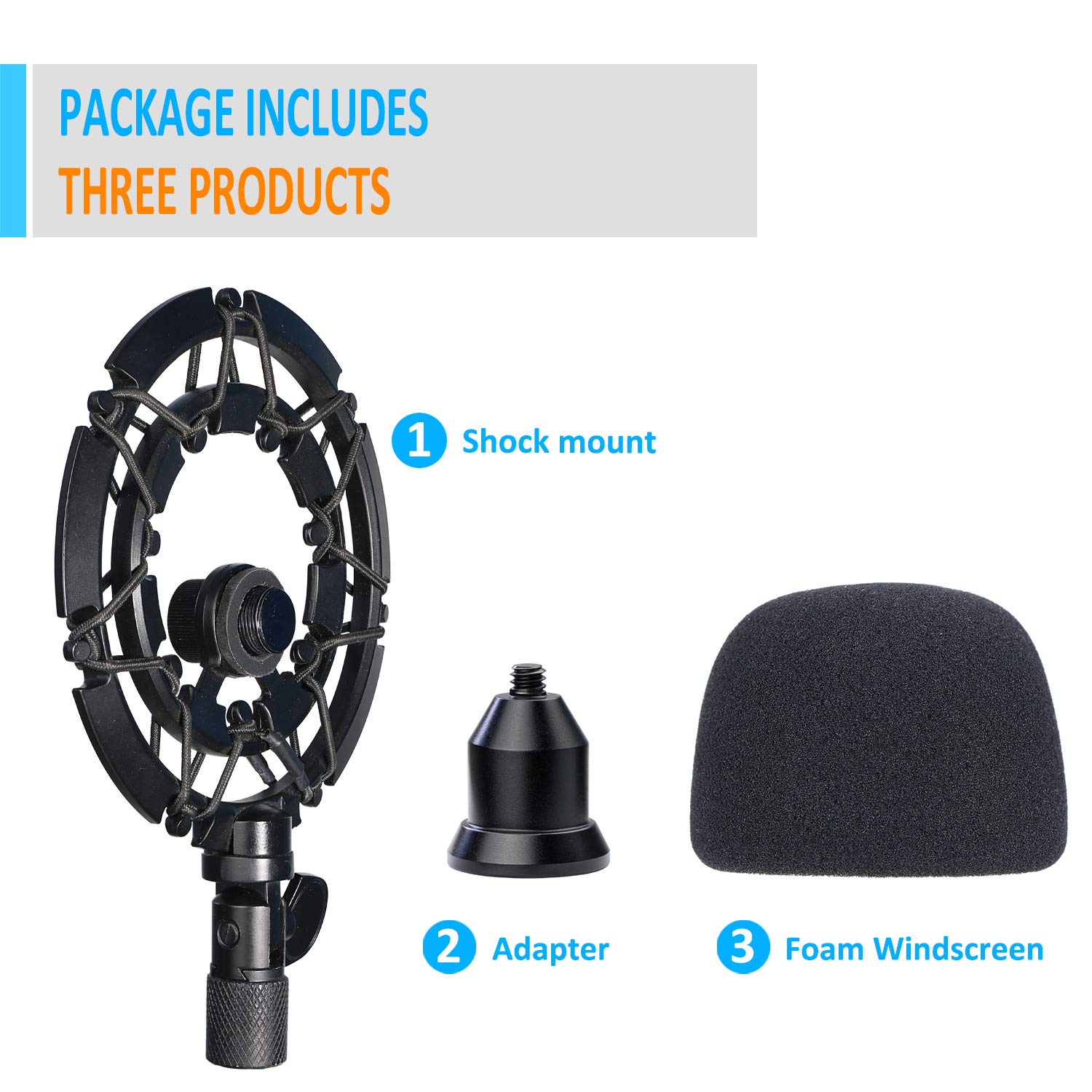 Blue Yeti Nano Shock Mount with Pop Filter, Alloy Shockmount with Foam Windscreen Reduces Vibration and Shock Noise Matching Boom Arm Mic Stand, Designed for Blue Yeti Nano Microphone by YOUSHARES