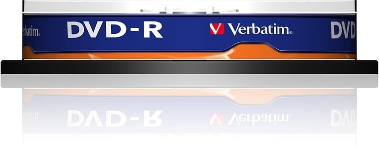 Verbatim DVD-R Discs with AZO Protection 10 Spindle Pack, Bulk Pack 10 x DVD-R Blank Discs with Hard Coat Scratch Guard and AZO Protection Against UV, 16x Speed, 4.7 GB