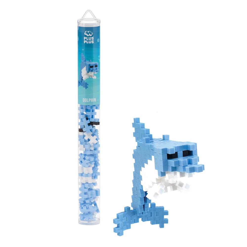 PLUS PLUS Building Block Playset Kit, Themed Figures 3D Puzzle, Fun Stem Toys for Kids, 350 Mini Interlocking Pieces - 5 Tube Bundle, Ocean
