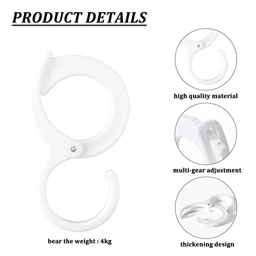 FuninCrea 4 Pack S-Shaped Hooks Table Edge Hook Heavy Duty Closet Hook Multifunctional Adjustable S Shaped Hooks Anti-Drop for Table Edge, Wardrobe, Garden, Kitchen, Balcony, Living Room (4)