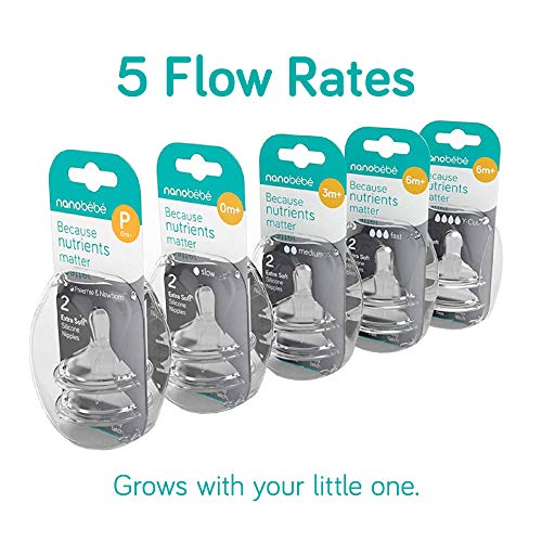 Nanobebe Silicone Nipples Triple Vented Twin-Pack - Fast Flow