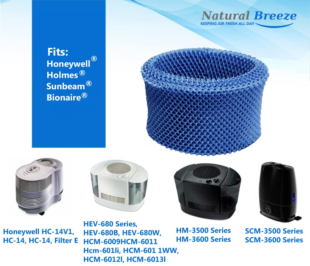 Natural-Breeze Washable & Reusable Replacement Filter Compatible replacement with Honeywell HC-14 E filter, BestAir H75, Holmes HWF75, HF222, HWF75PDQ-U Wick Filter