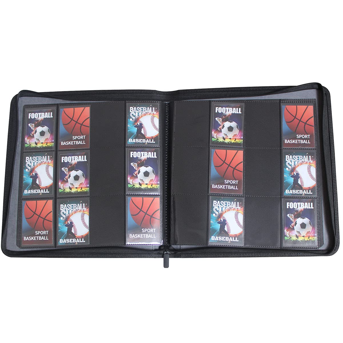 WINTRA 12-Pocket Black Double-Sided Trading Card Album, Side Loading Premium Card Binder, 720 Pockets Binder for Standard Trading and Sports Cards