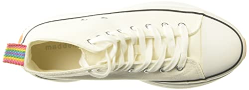 Madden Girl Women's Winnona Sneaker, White Fabric, 8