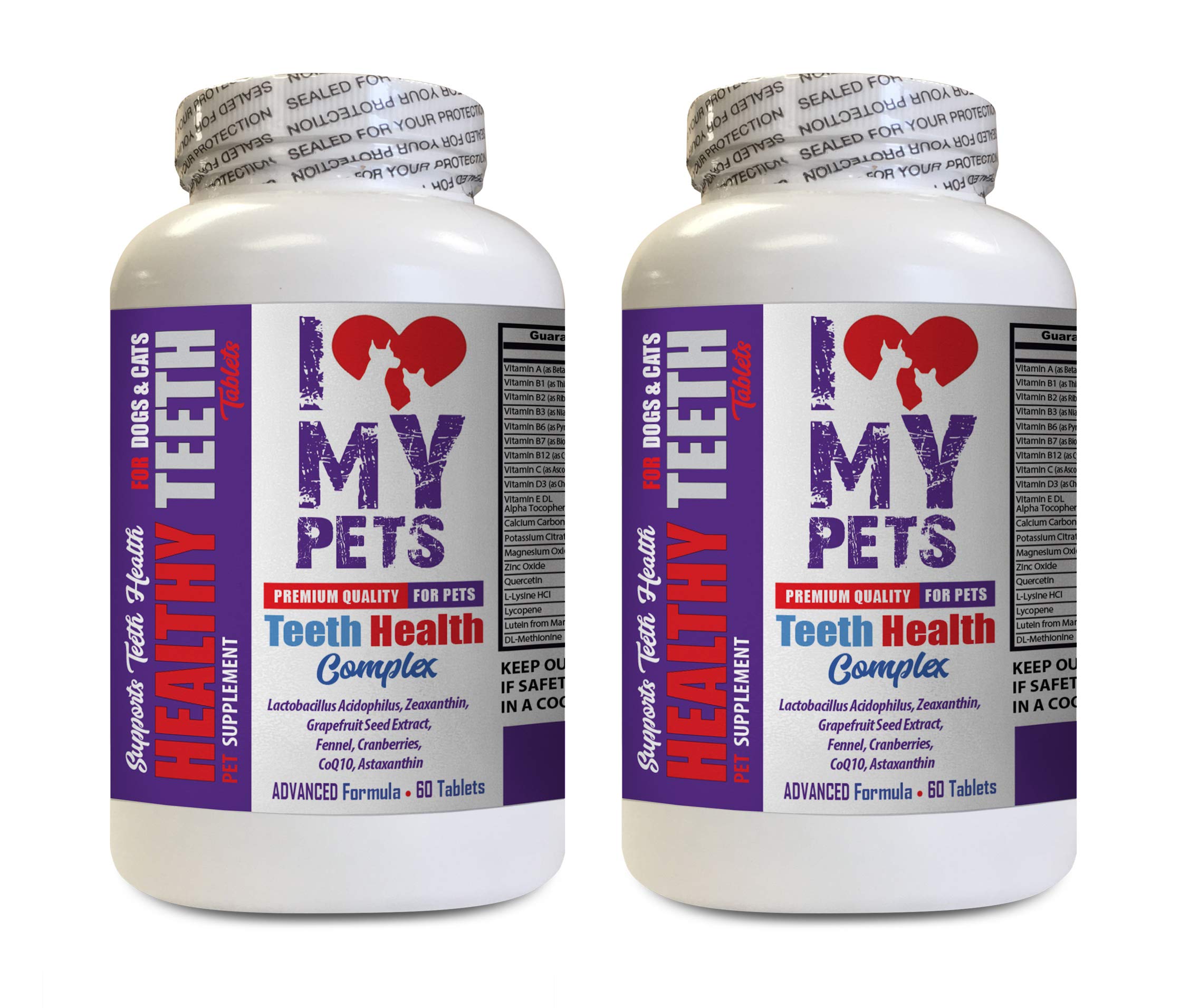 I LOVE MY PETS LLC Dog Gum Disease - PET Teeth Health Complex - Dogs and Cats - Premium Care - Dog Vitamin c - 2 Bottle (120 Treats)