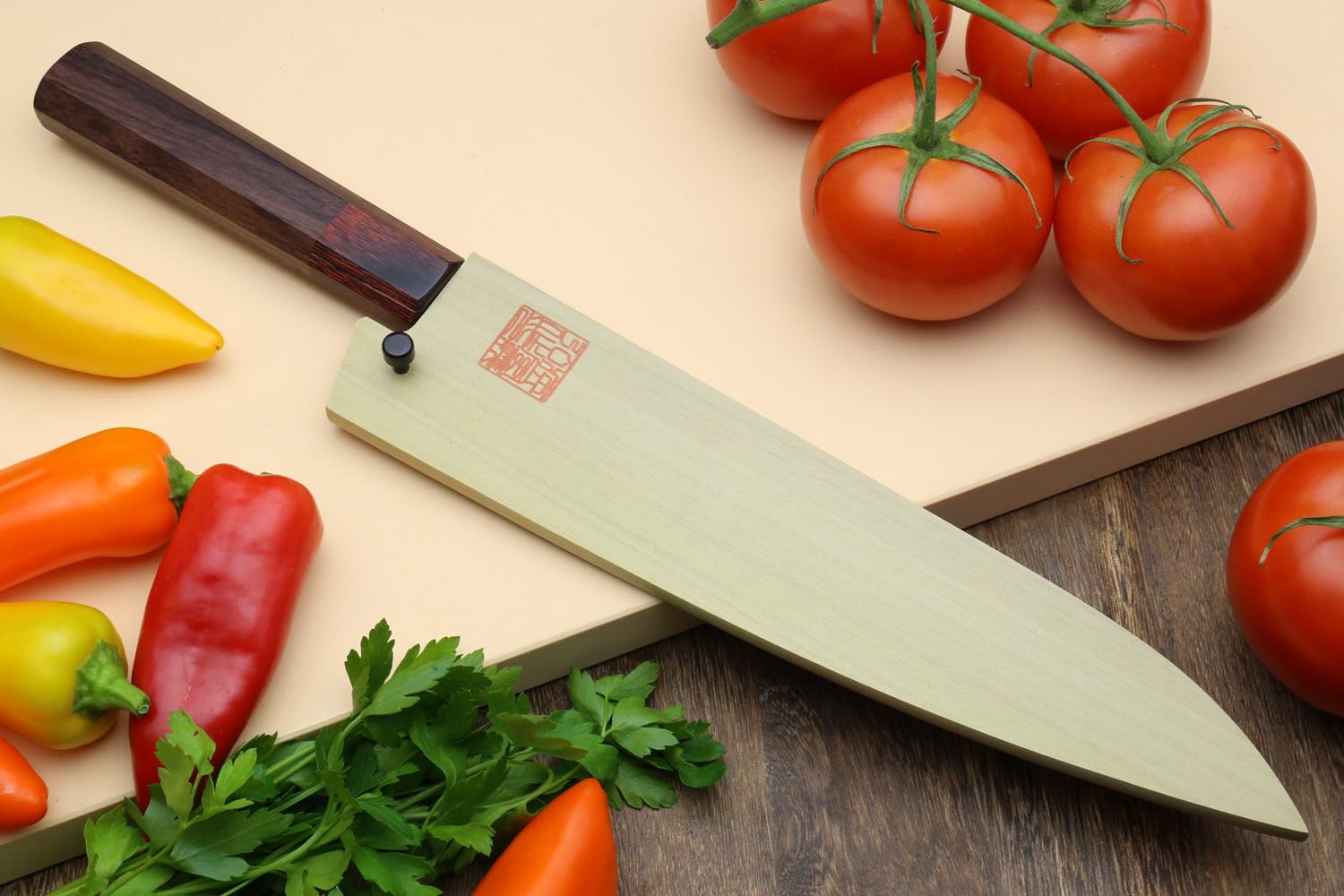 Yoshihiro VG10 46 Layers Hammered Damascus Gyuto Japanese Chefs Knife (Octagonal Shitan Rosewood Handle) (9.5" (240mm)