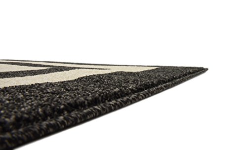Unique Loom Athens Collection Classic Geometric Modern Border Design Area Rug, 9 ft x 12 ft, Black/Beige
