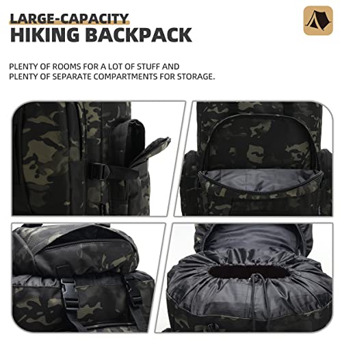 HongXingHai 100L Camping Hiking Backpack,Molle military Tactical rucksack backpack,Waterproof Lightweight Hiking Backpack
