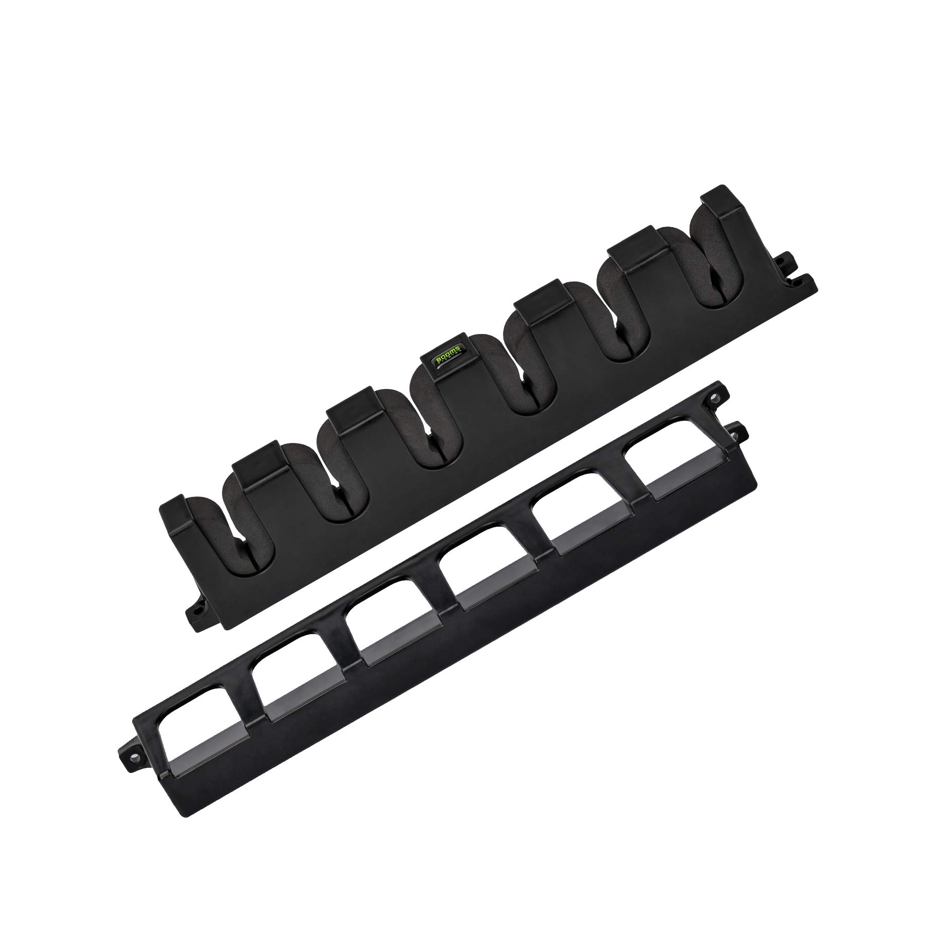 Booms Fishing WV2 Fishing Pole Holder Wall Mount, Vertical Fishing Rod Holders, Fishing Pole Rack for Garage, 13.6â Fishing Rod Rack Holds Up to 6 Rods or Combos, Black