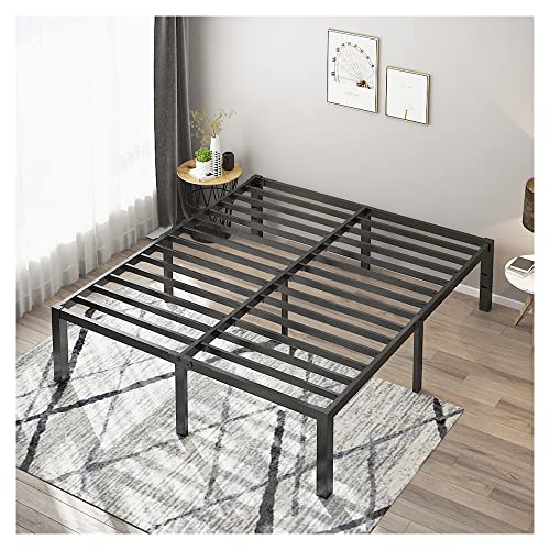 MAF Queen Bed Frame Size 14 Inch Metal Heavy Duty Platform Bedframe with Steel Slats Support Noise Free Queen-Bed-Frame, No Box Spring Needed