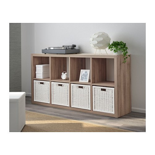 IKEA Kallax 2x4 Shelf Unit Walnut Effect Light Gray 103.601.34