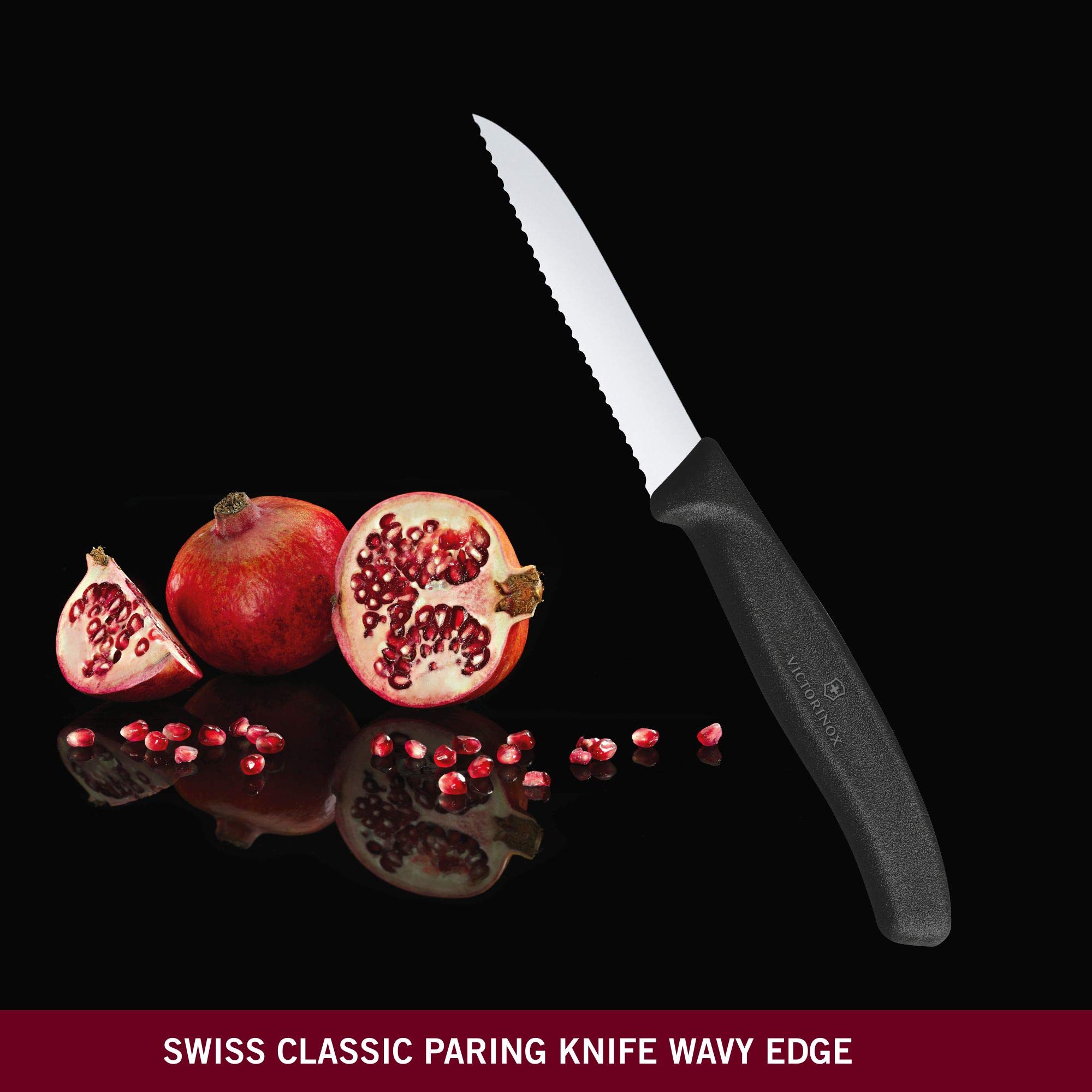 Victorinox Swiss Classic 3 1/4 inch Wavy Black Paring Knife, 3.1 inches, 6.7433