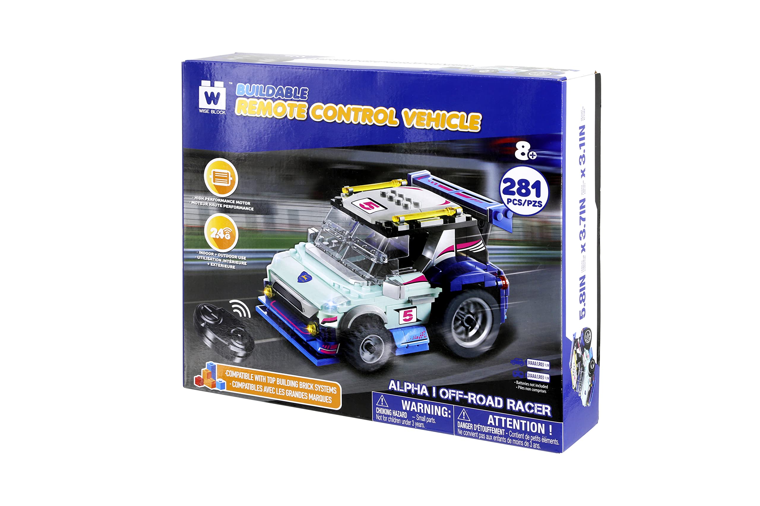 Wise Block Radio Control RC Building Set - 2.4GHz - Off-Road Racer - 289 Piece Kit - Compatible with Lego and Other Leading Brands (US389105)