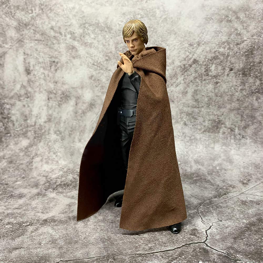 SSbeauty M 1:12 Scale Fabric Cape Cloak with Hat for 6 inch 1/12 Action Figure Clothes (Brown Cloak)