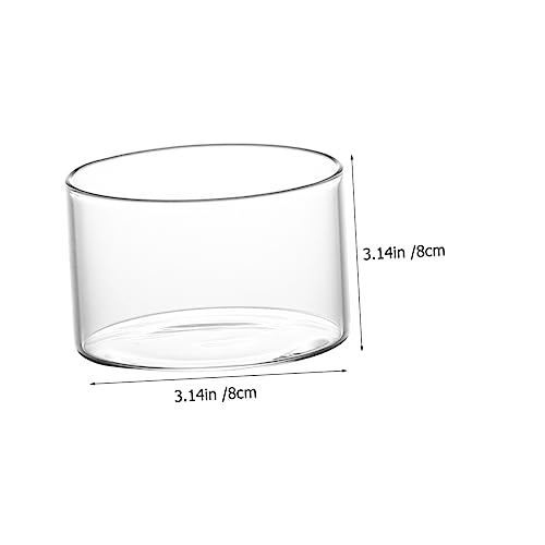 Healifty 6 Pcs Pudding Mold Cups Round Glasses Juice Glass Candy Mold Round Dessert Bowl Glass Jelly Bowl Cocktail Glasses Glass Pudding Cup Dessert Supply Transparent Yogurt Cup With Cover