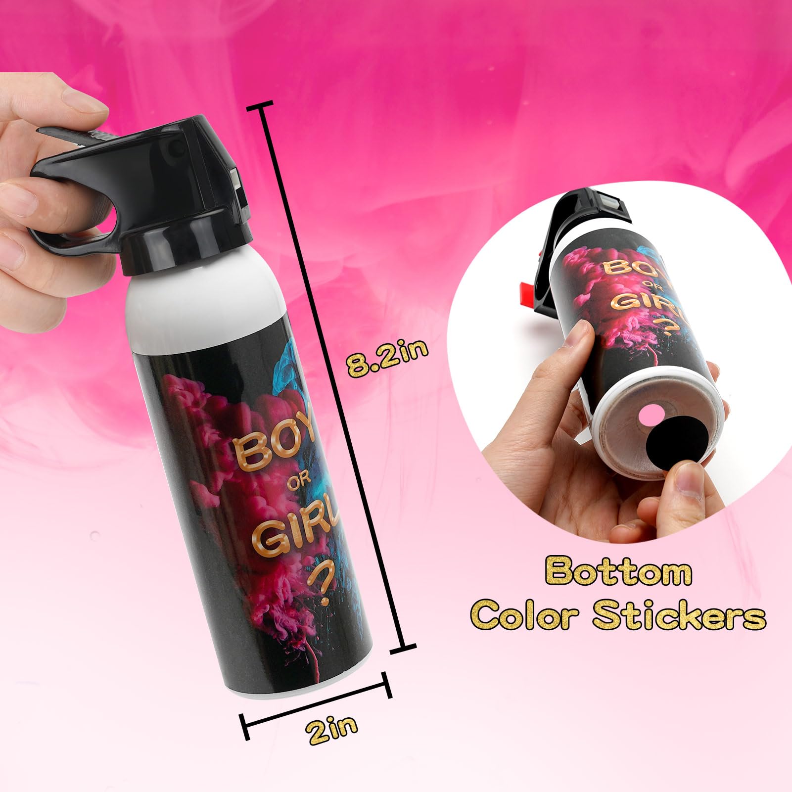 Gender Reveal Fire Extinguisher 2 Pack, Gender Reveal Decor, Baby Girl Reveal Party Ideas 100% Biodegragable for Gender Reveal Decorations(Pink)