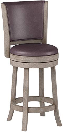 Boraam Toledo Wire-Brush Swivel Stool, 29-Inch, Weathered-White Wire-Brush and Dark Mocha