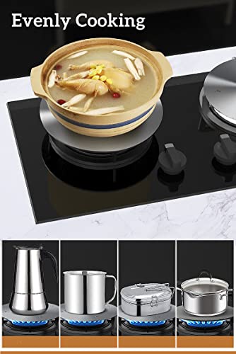 Heat Diffuser Induction Adapter Plate for Gas Electronic Stove, NISPOTDOR Induction Converter Disk Simmer Plate with Detachable Handle for Milk Coffee Cookware, 11inch