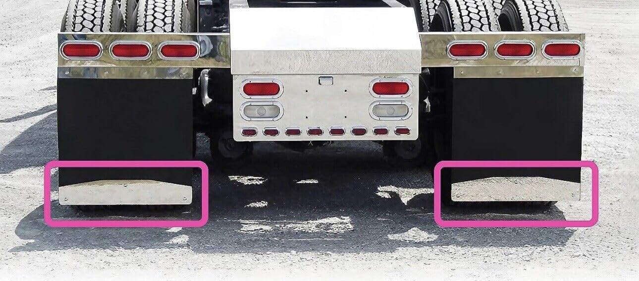 BLVD-LPF OBEY YOUR LUXURY Universal Stainless Steel Mud Flap Weights Semi Truck 24" X 4" Chrome 3 Stud Fit for 24" Wide Mud Flaps - Pair