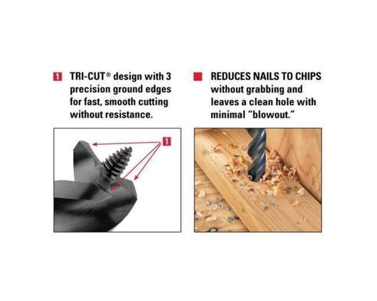 WoodOwl 03808 Tri-Cut 11/16-Inch by 18-Inch Nail Chipper Auger Bit